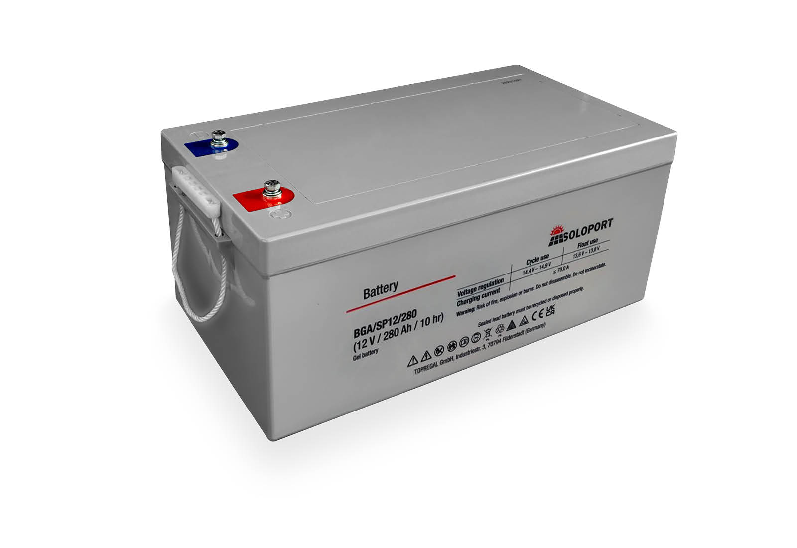1 x Blei-Gel Batterie BGA/SP12/280, 12 V, 280 Ah, SoloPort | TOPREGAL ...