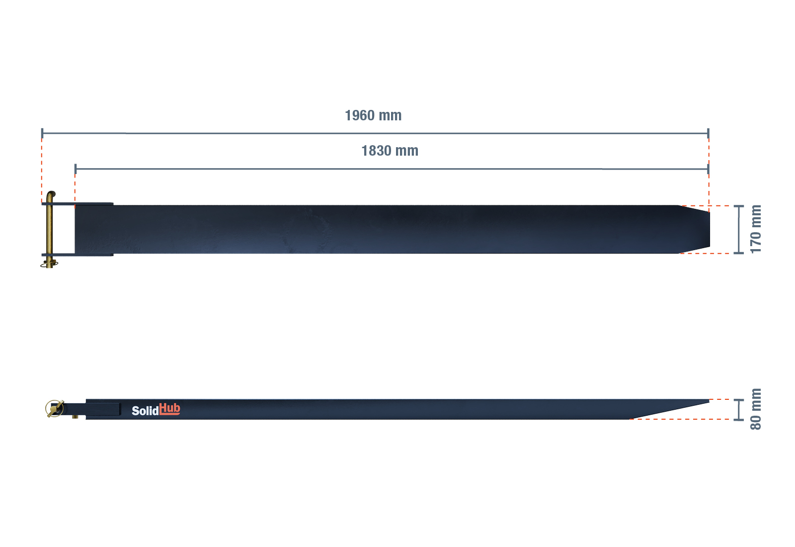 Gabelverlängerung für Gabelstapler 1.830 mm, max. Belastung 3.000 kg ...